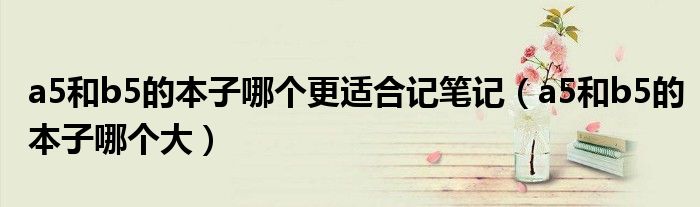 A5和b5的本子哪个更适合记笔记(a5和b5的本子哪个大) 草根科技网